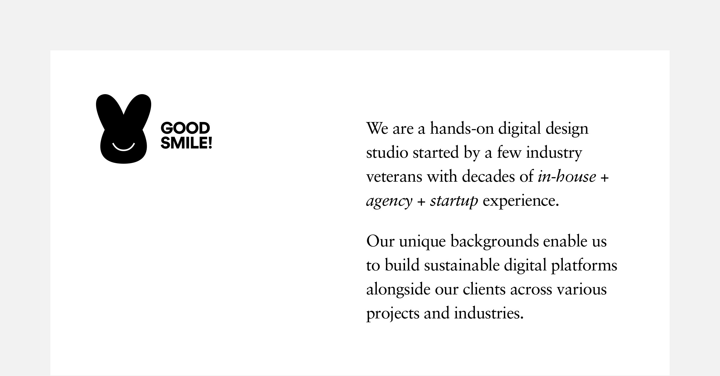 Good Smile | Custom Digital Design Systems