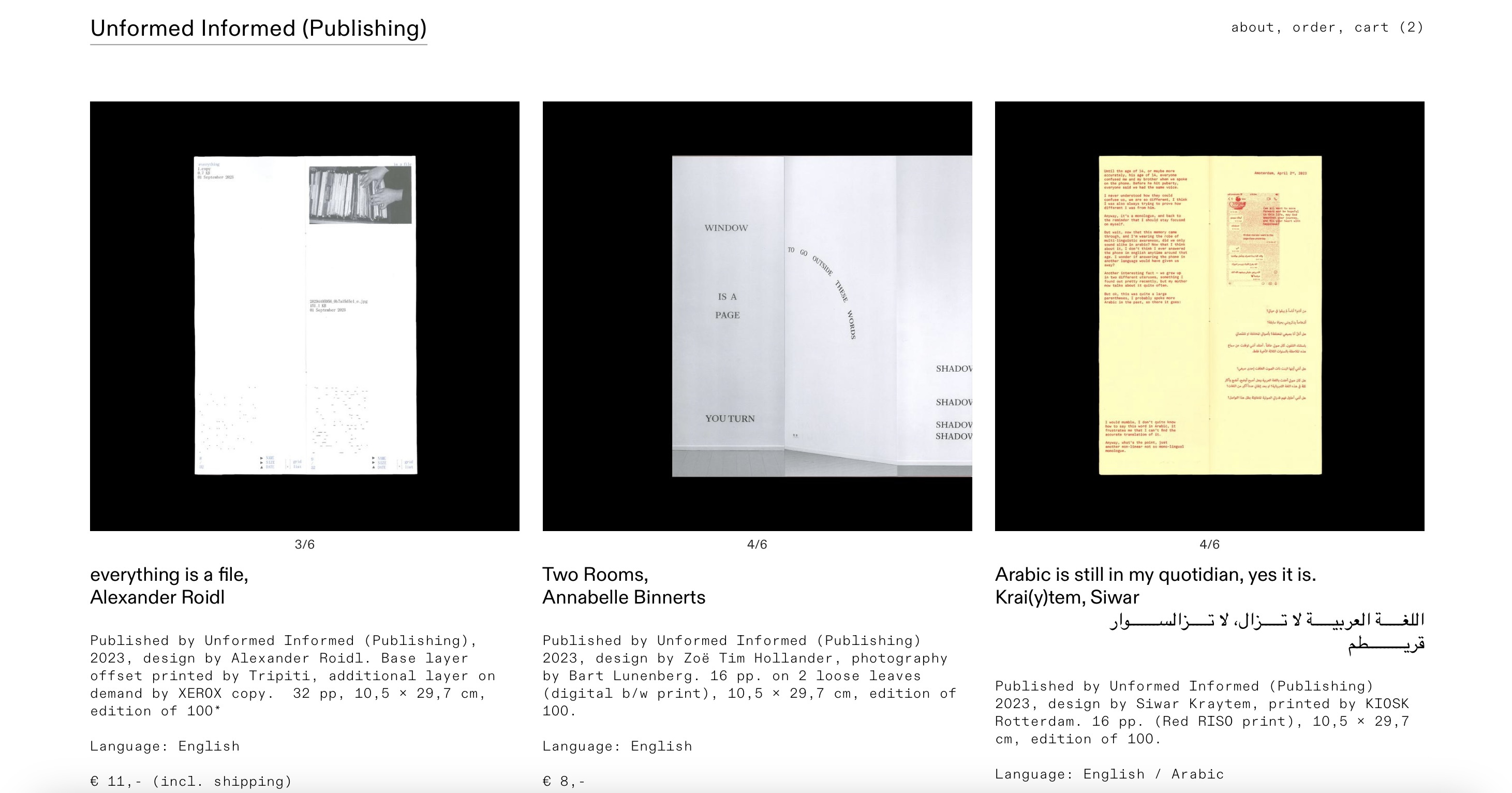 Unformed Informed (Publishing)