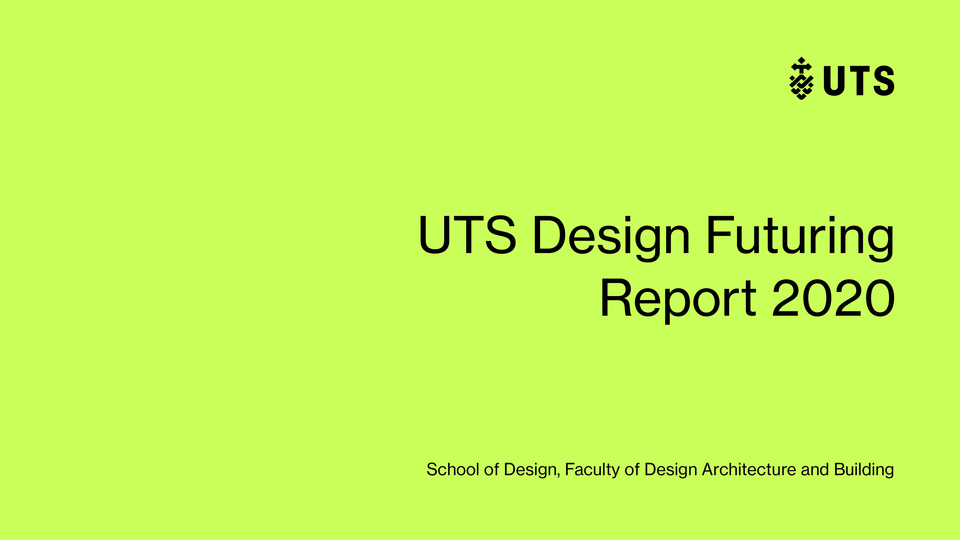 UTS Design Futuring Report 2020