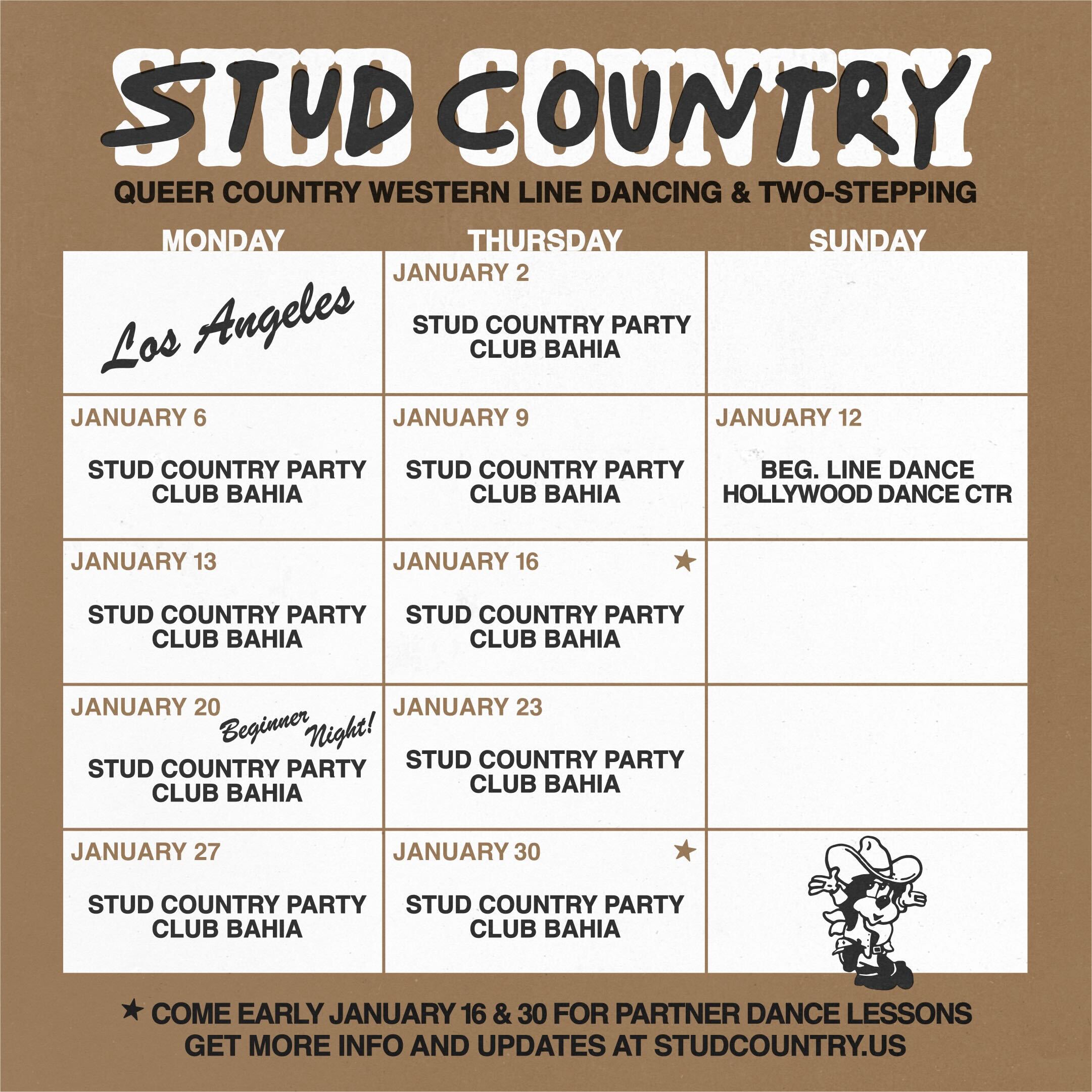 Calendar — Stud Country