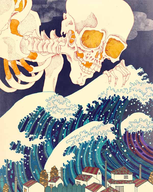 Tsunami (Editorial) — Yoko Furusho Illustration