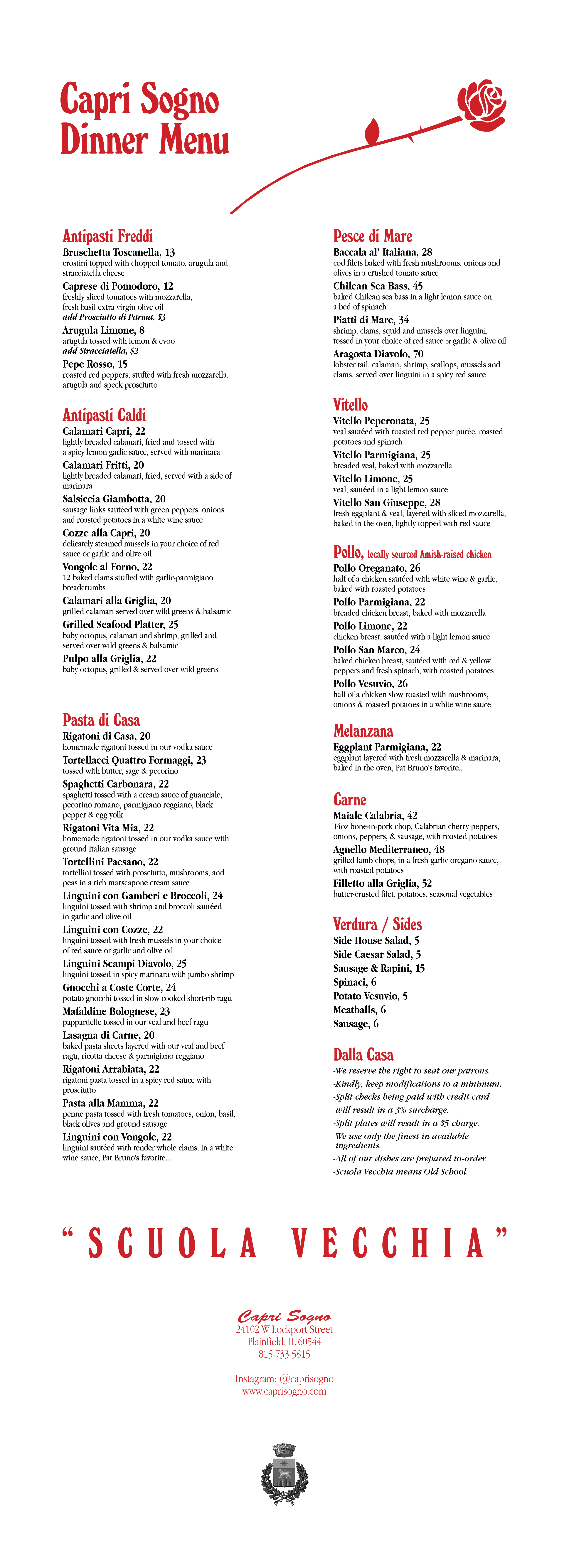 Menu — Capri Sogno