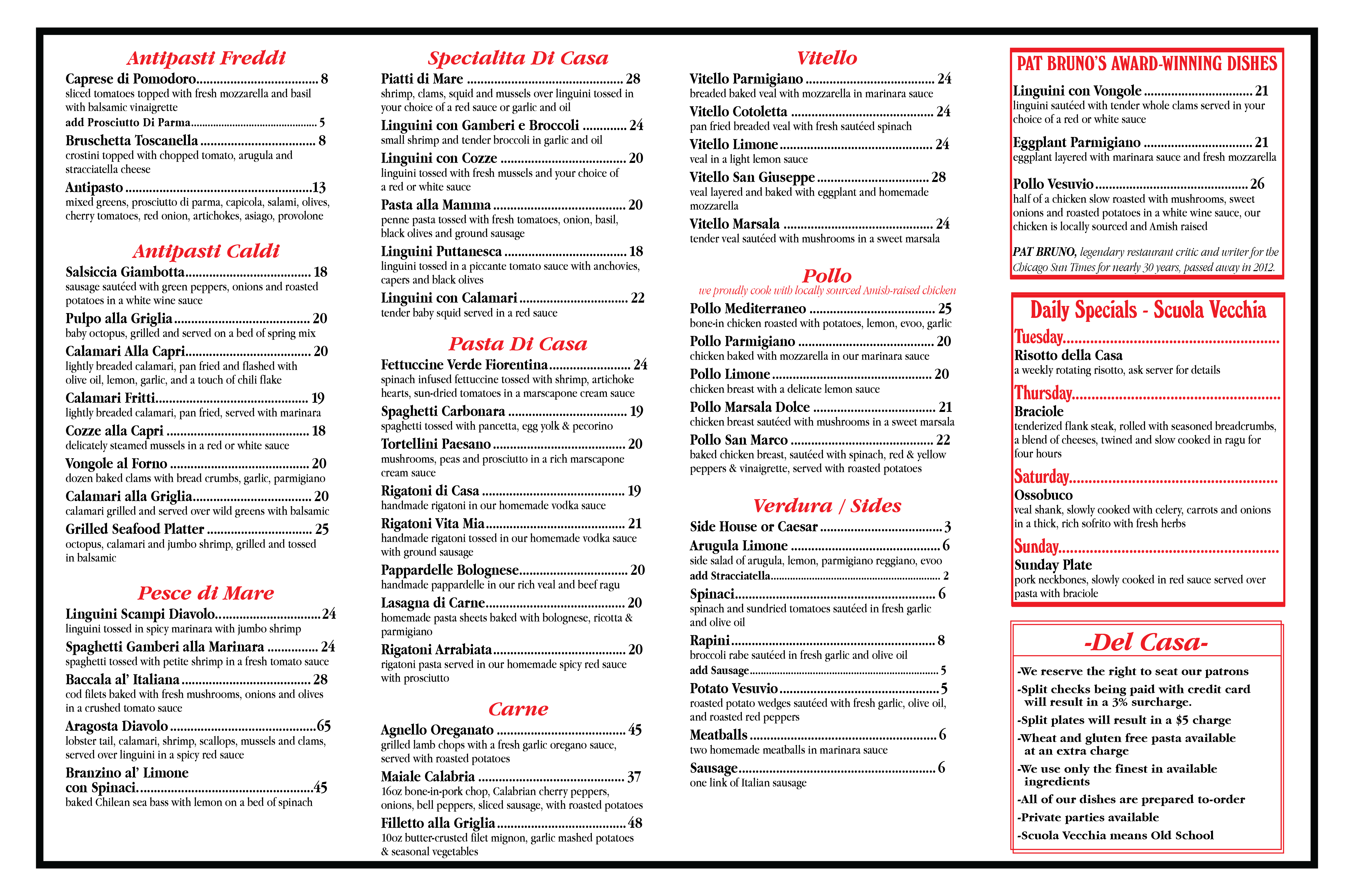 Menu — Capri Sogno