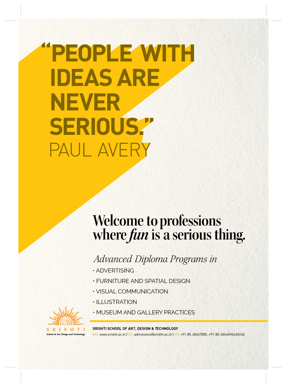 Advance Diplomas at Srishti | Digital & Print Campaign — Mahima Pushkarna