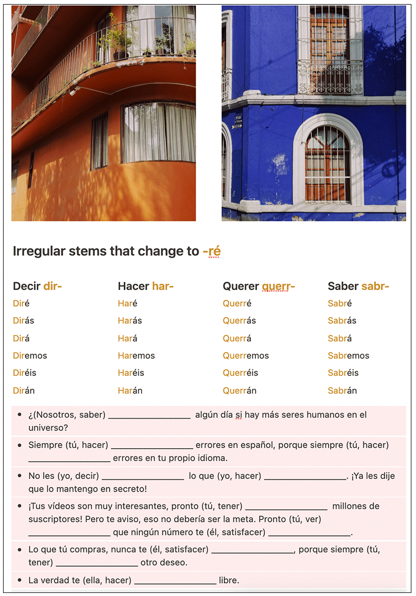 Spanish Level 2 — Damon Dominique