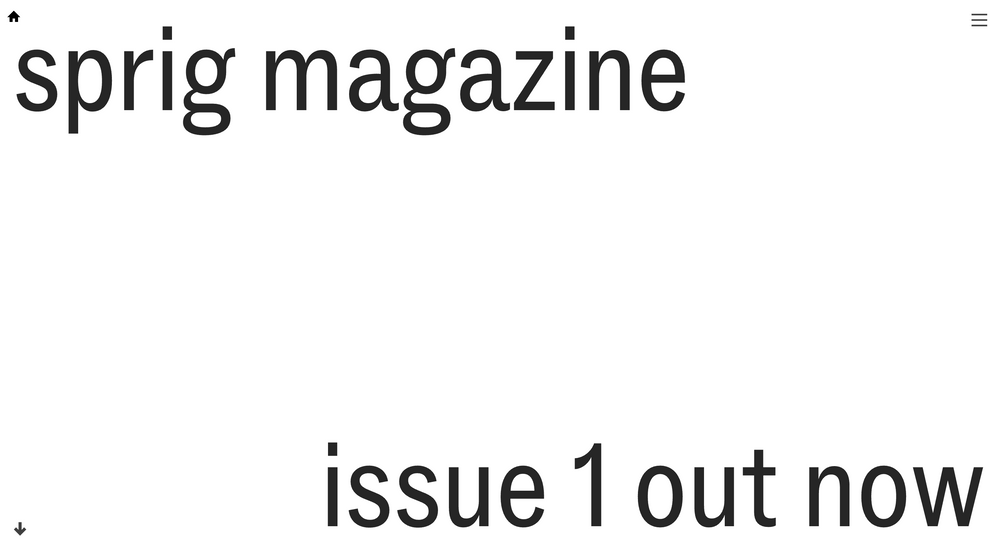 HOME PAGE — sprig magazine