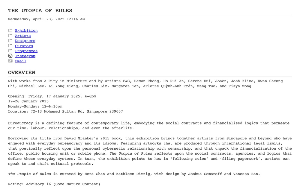 Curators — The Utopia of Rules