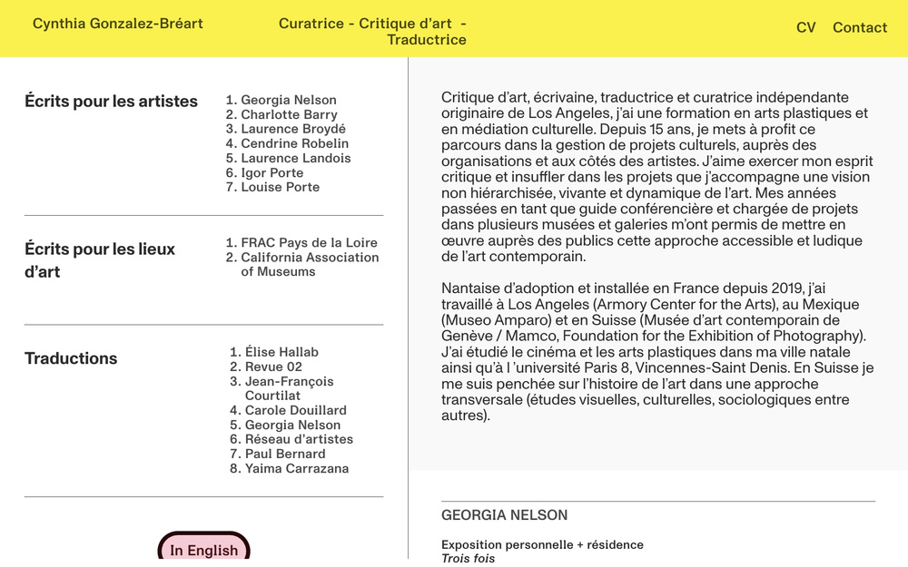 Cynthia Go - Curatrice - Critique d'art - Traductrice