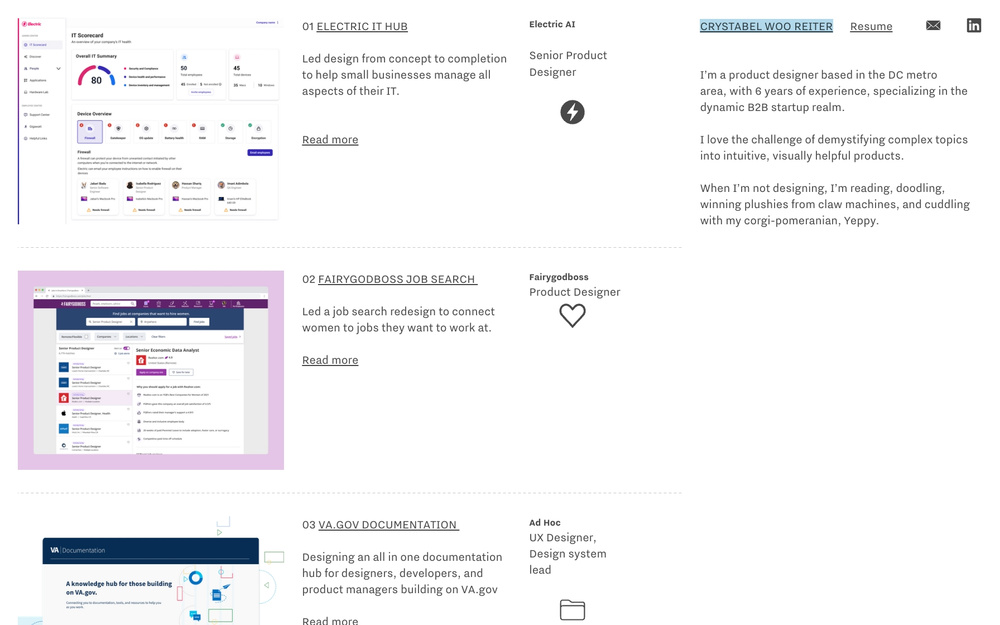 Homepage — Crystabel Portfolio