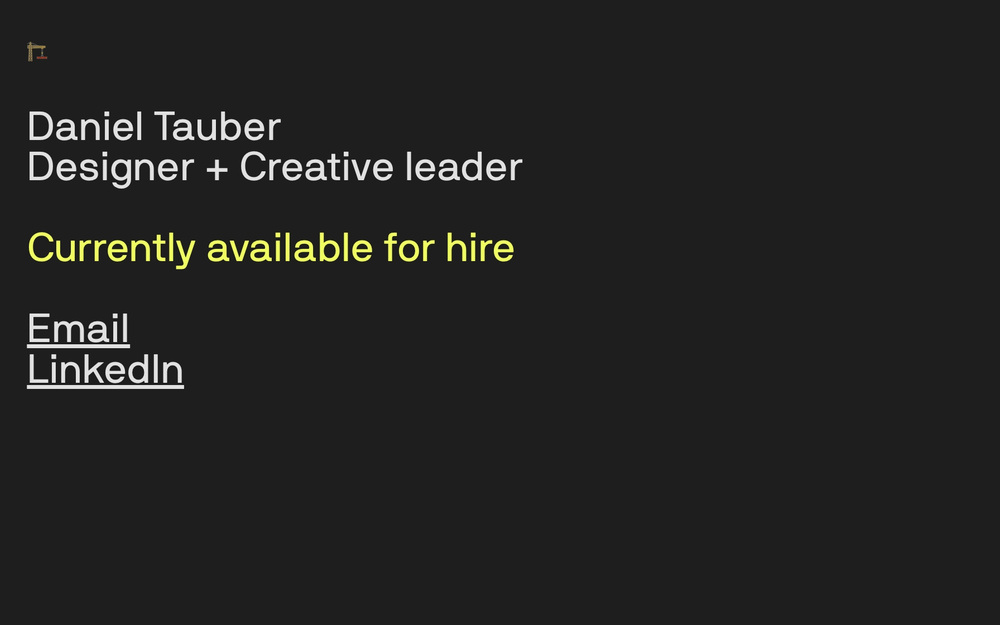 Daniel Tauber - Designer + Creative leader