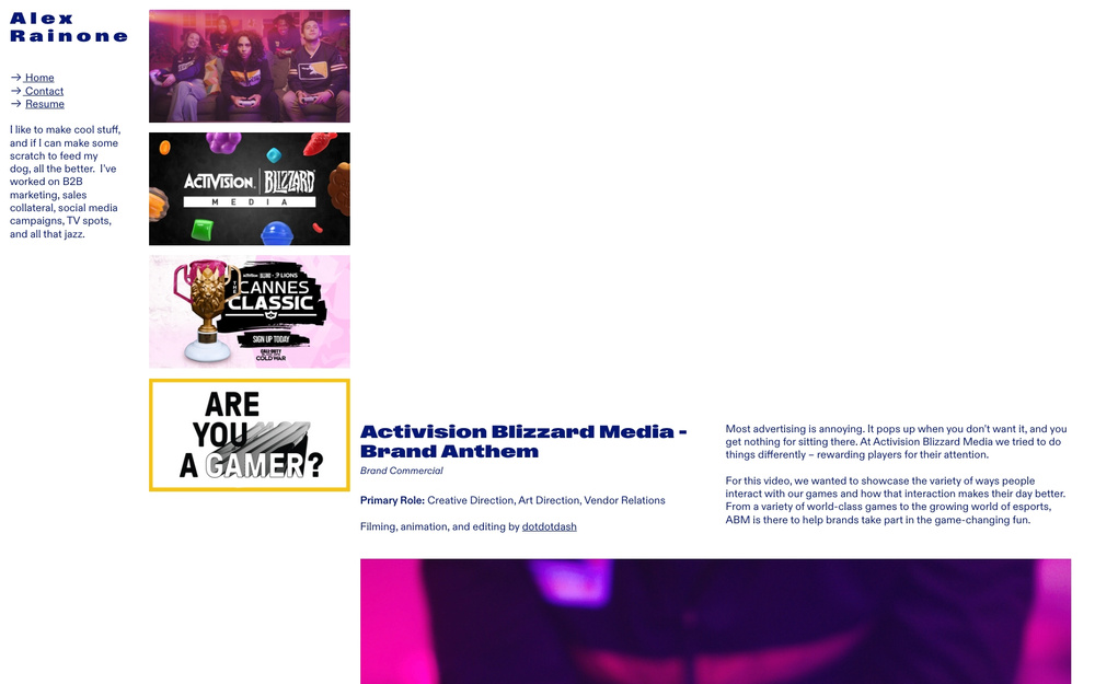 Alex Rainone's Portfolio