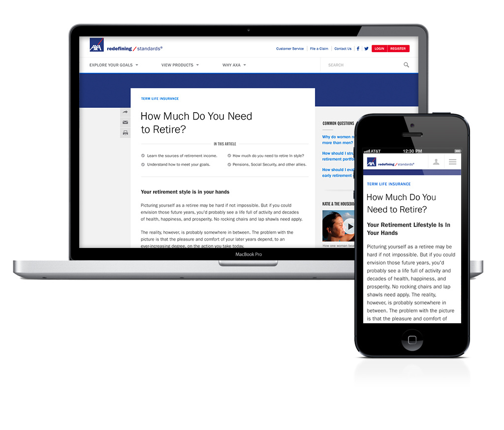 Axa Equitable Redesign — Blake Wilton