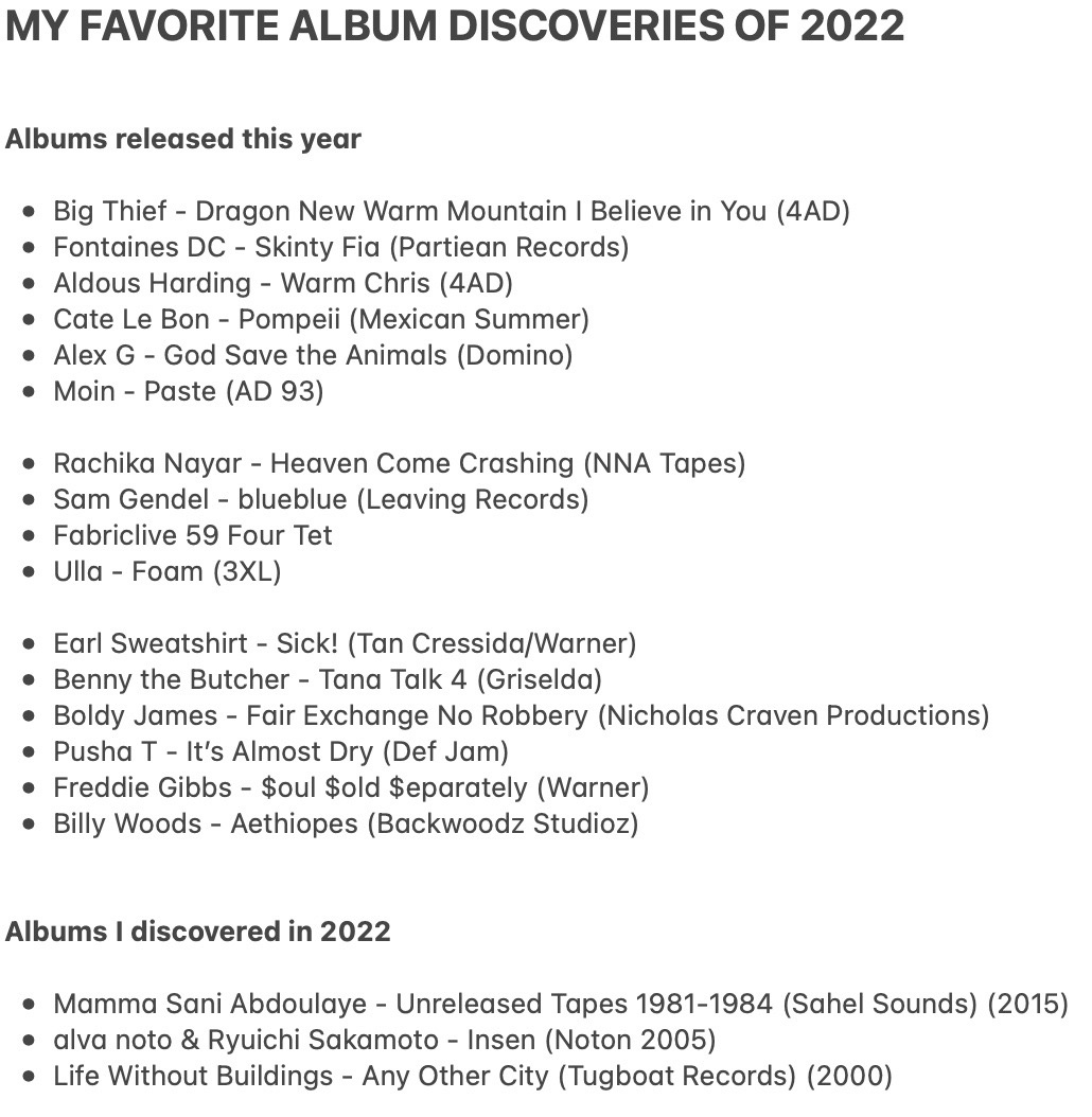 Album Discoveries of 2022 — GLOW OLD