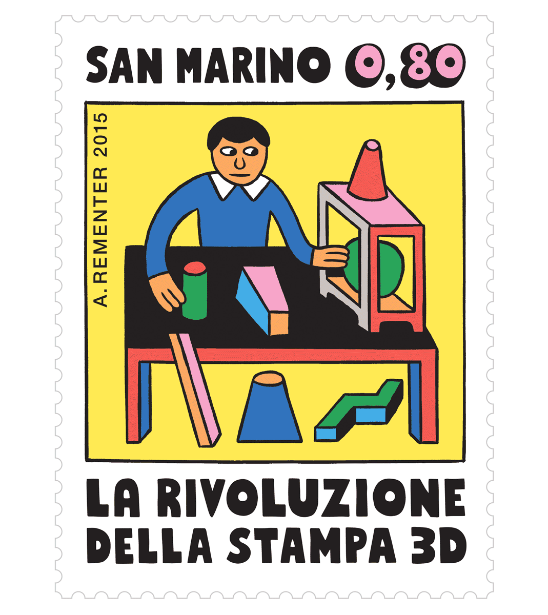 San Marino Stamps — Andy Rementer