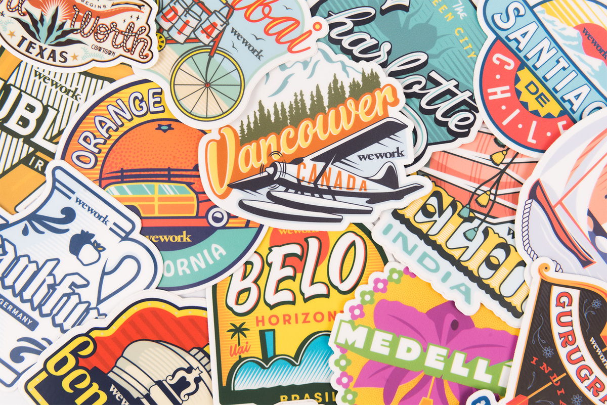 WeWork City Stickers — ryanwattaul.com
