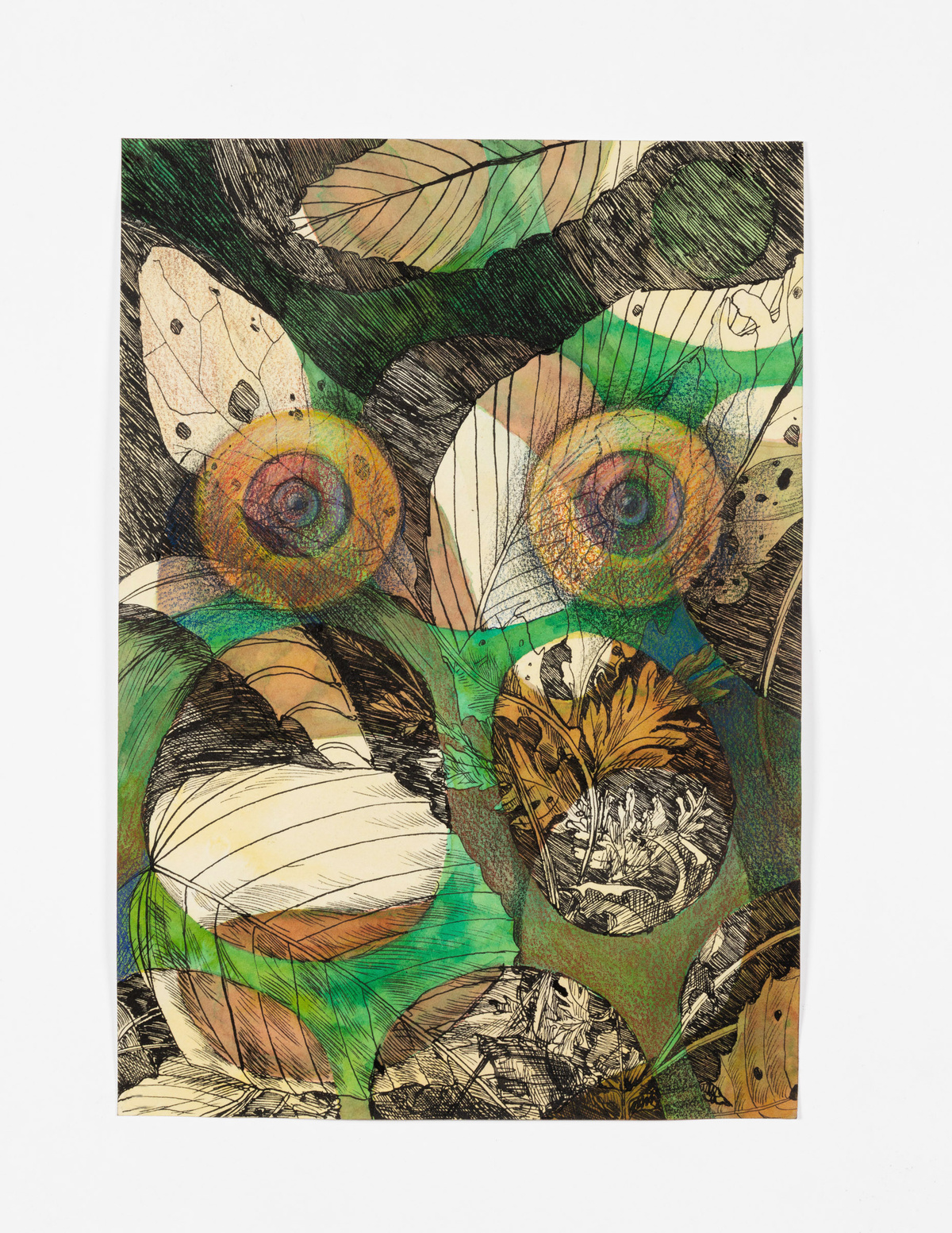 'Fixation', watercolour, ink, and pencil crayon on paper, 8.5 x 12.25 ...