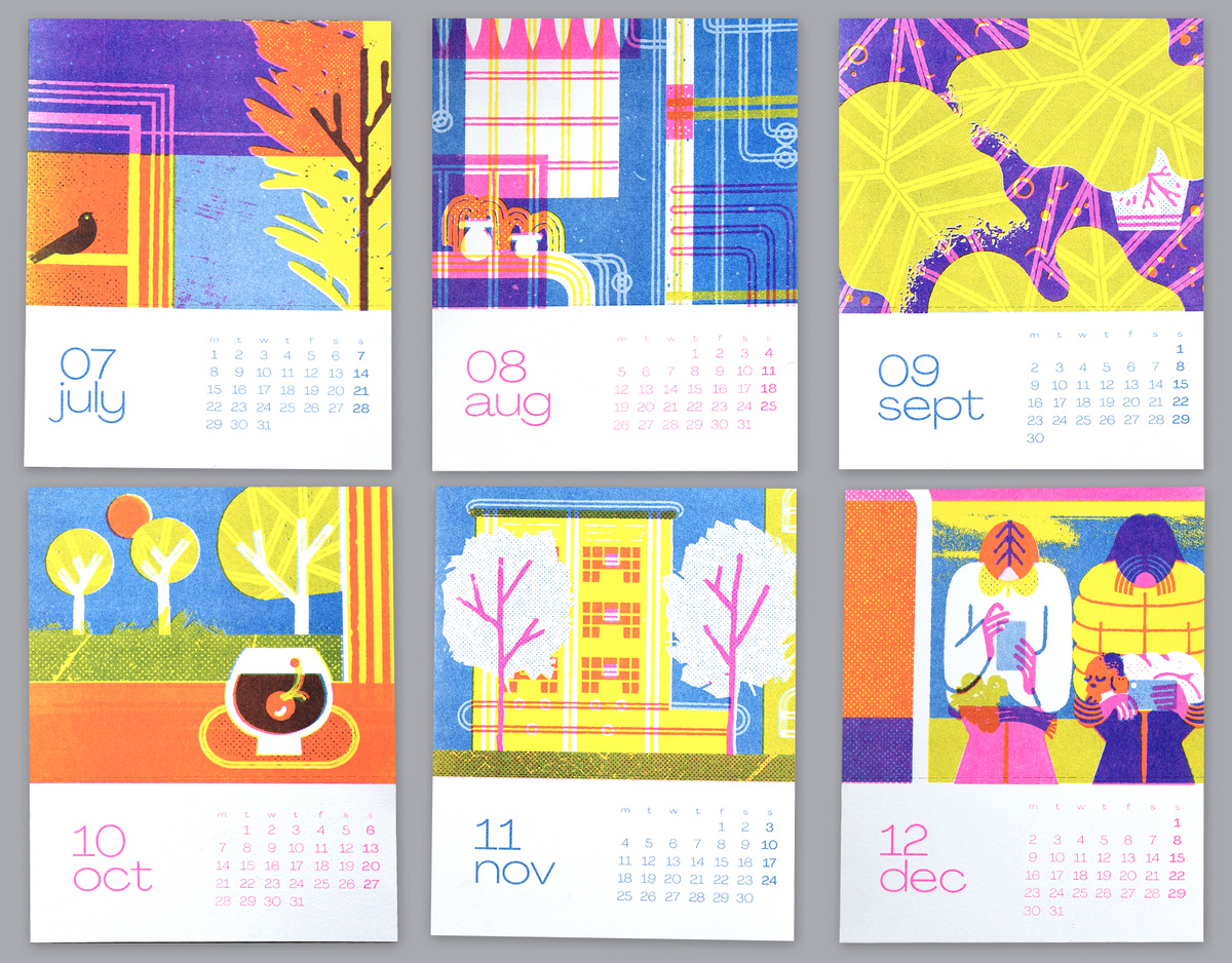 City Garden Risograph Calendar — Kelly Belter