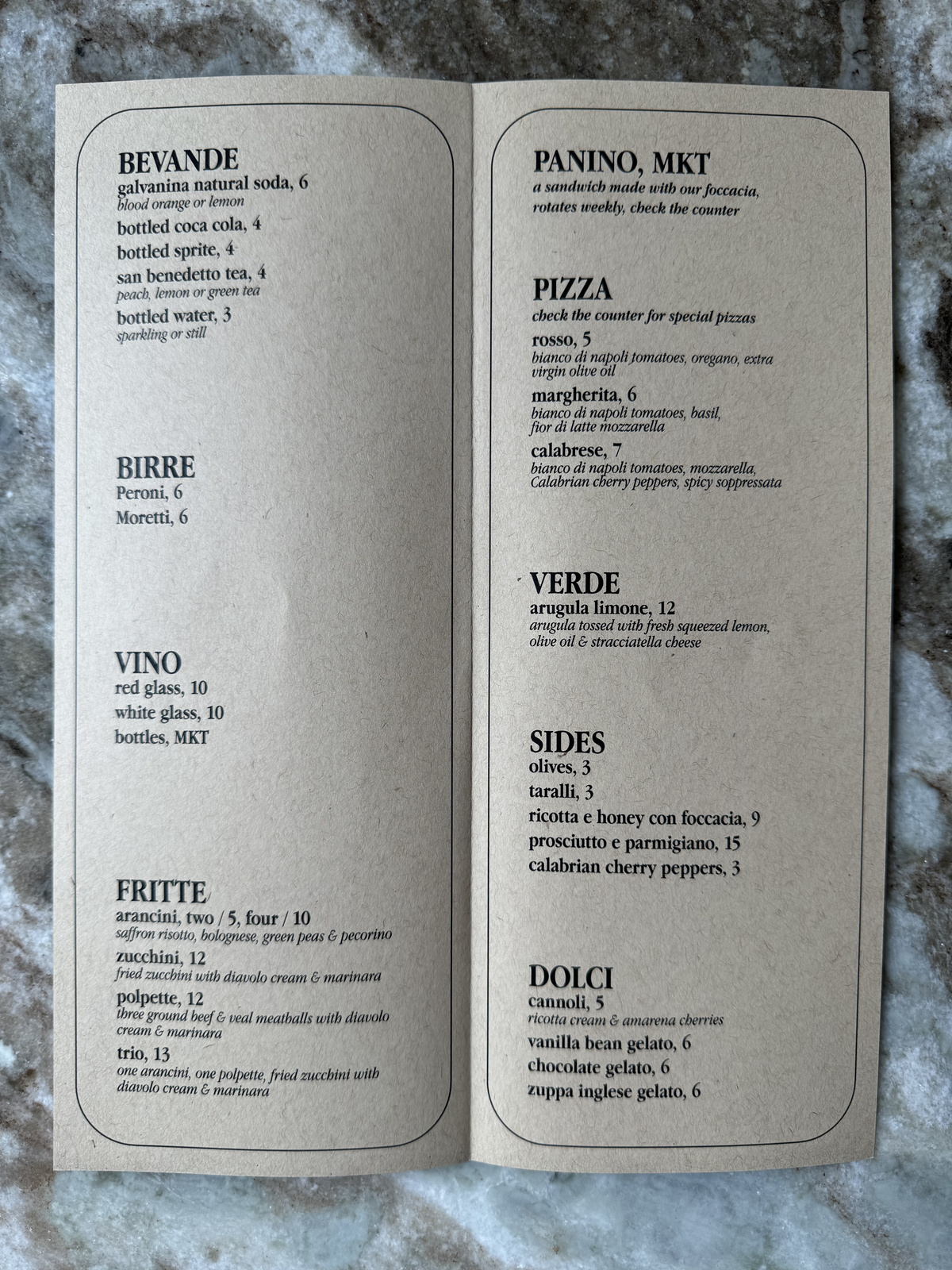 Menu — Dario Mercato