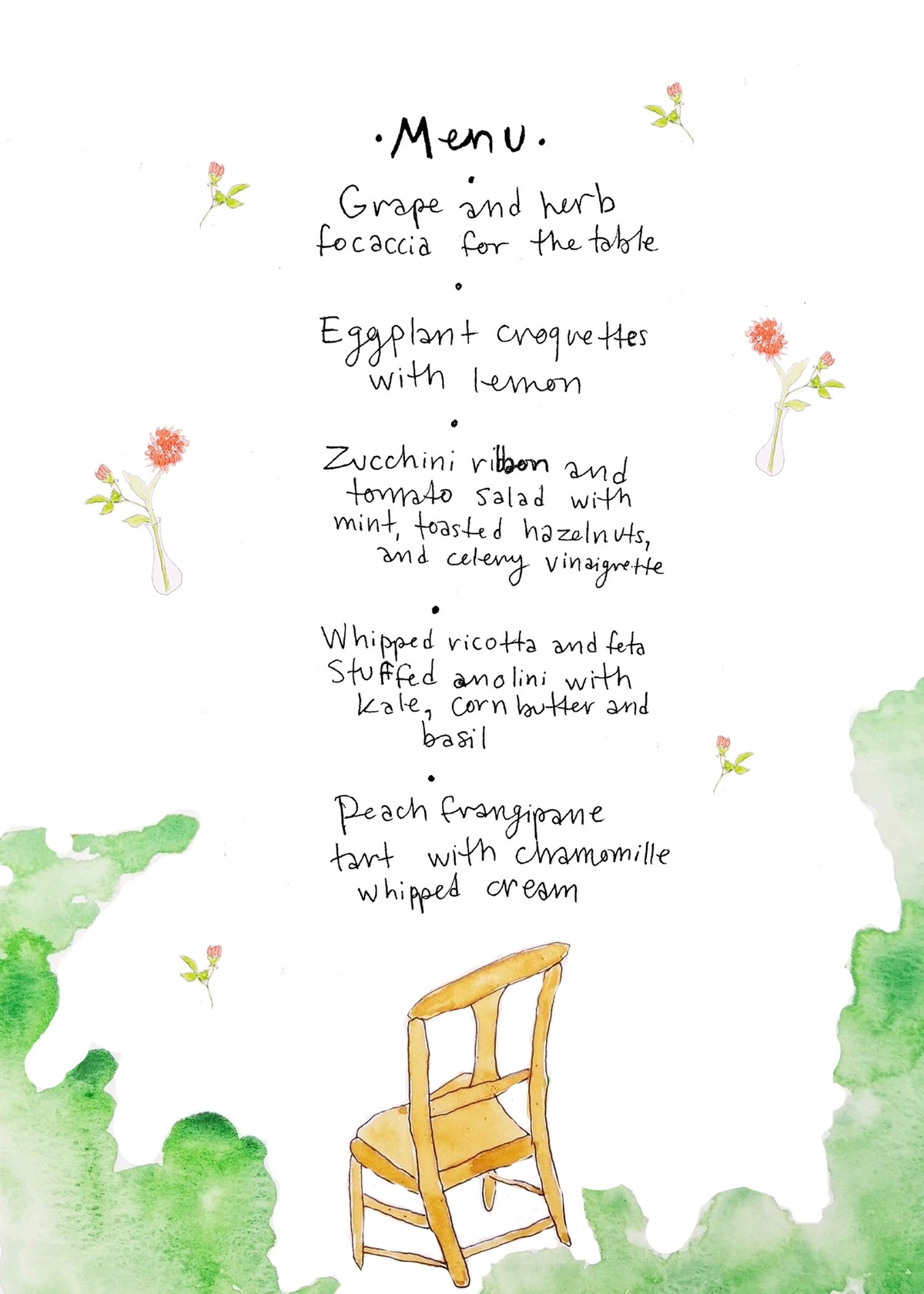 Sample catering menus — Moonbeam Kitchen