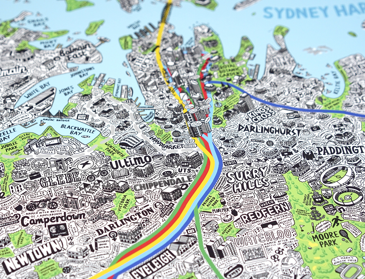 Hand Drawn Map of Sydney — Jenni Sparks