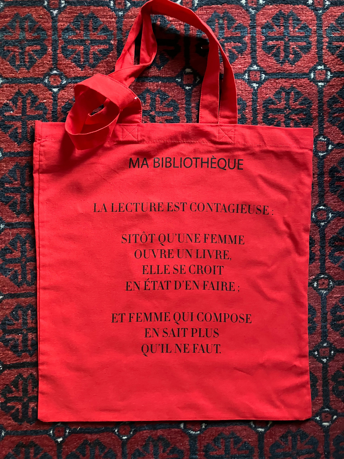 MA BIBLIOTHÈQUE, LA LECTURE EST CONTAGIEUSE, book bag, 2022 copy — MA ...