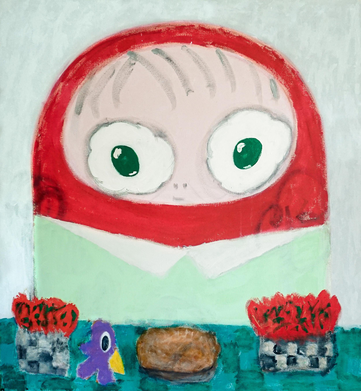 Untitled (Chimoni staring at his pie) — Obra Galería Alegría