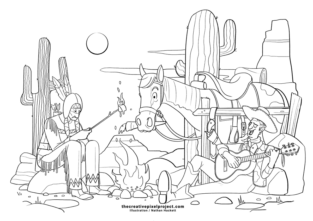 Colouring Page — Nathan Hackett Illustration
