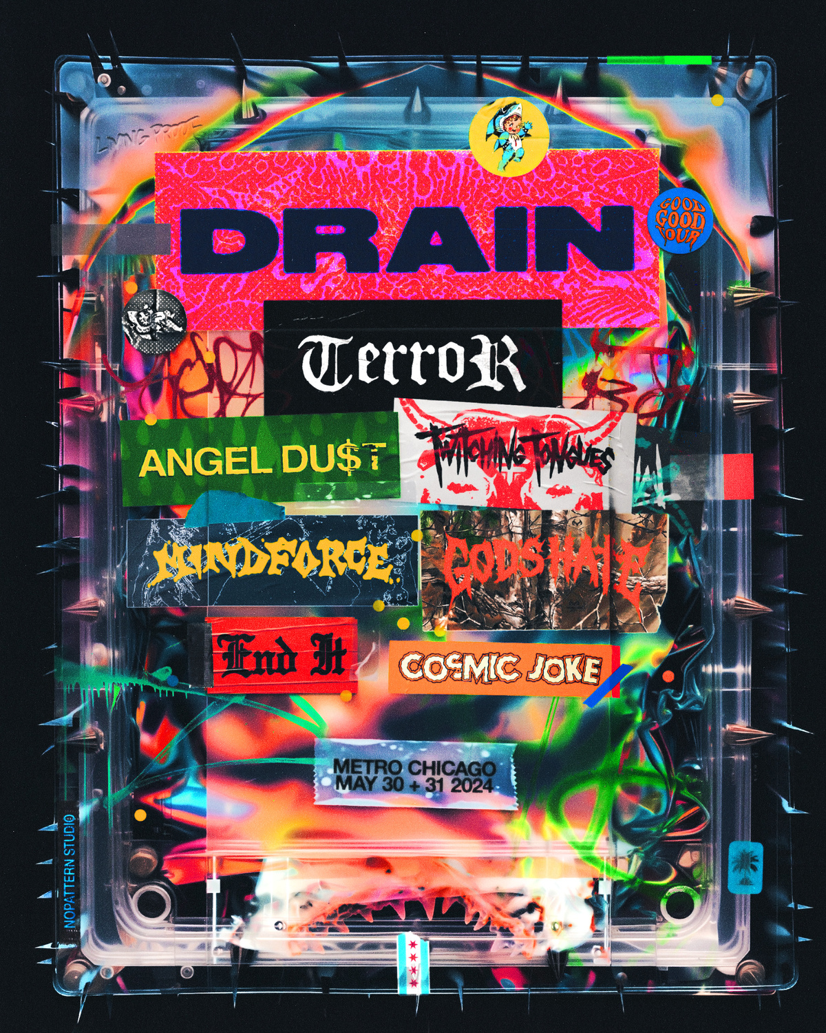 DRAIN Tour Poster 2024 — NOPATTERN STUDIO / CHUCK ANDERSON 2026