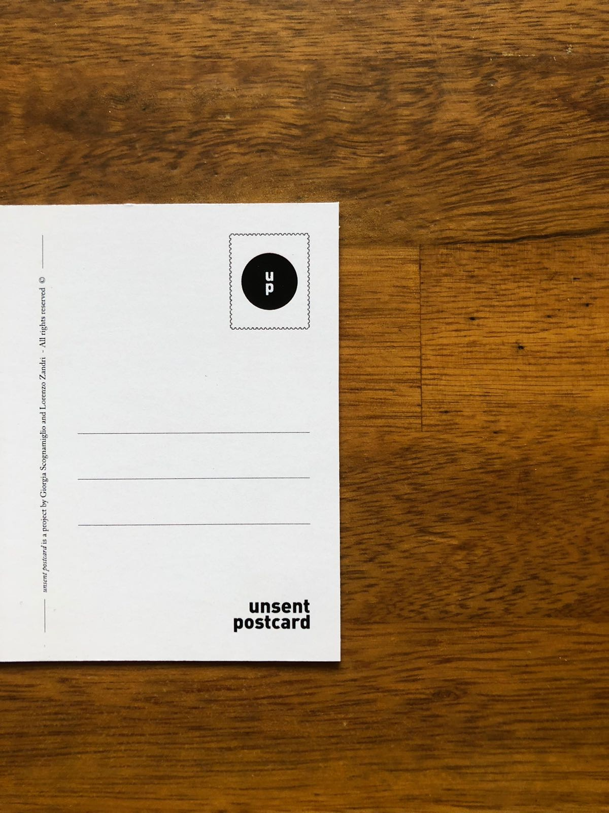 Info — unsent postcard