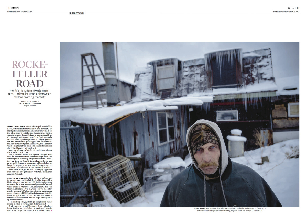 Chris Maluszynski 'Rockefeller Road' in DN Magasinet — Institute Artist