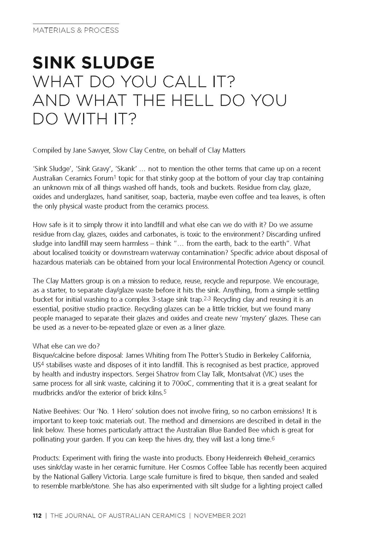 Sink Sludge — Clay Matters