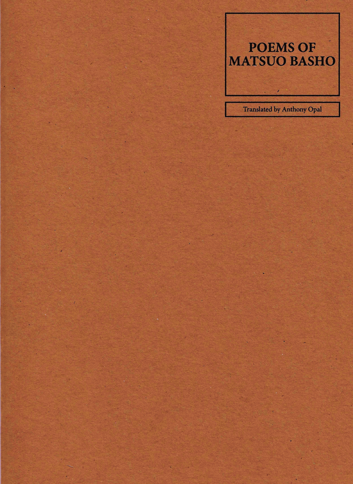 POEMS OF MATSUO BASHO — The Economy Press