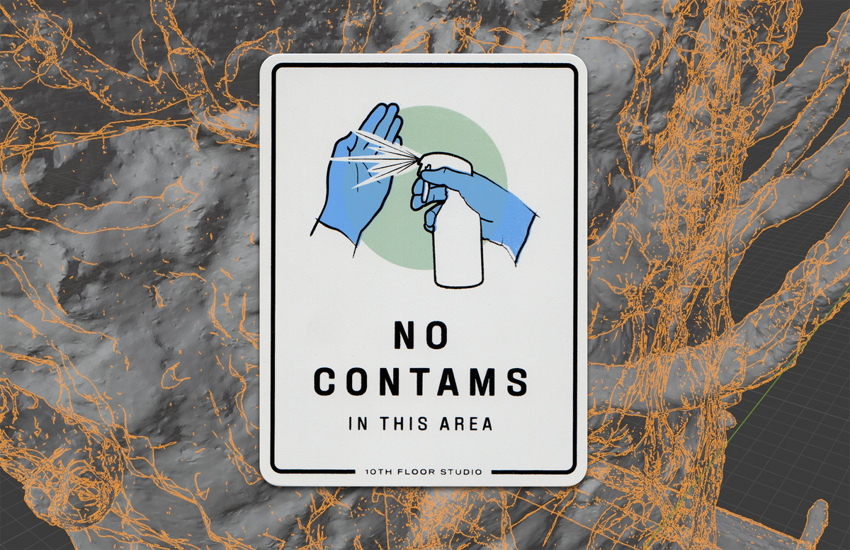 NO CONTAMS Illustrated Sign — 10th Floor Studio