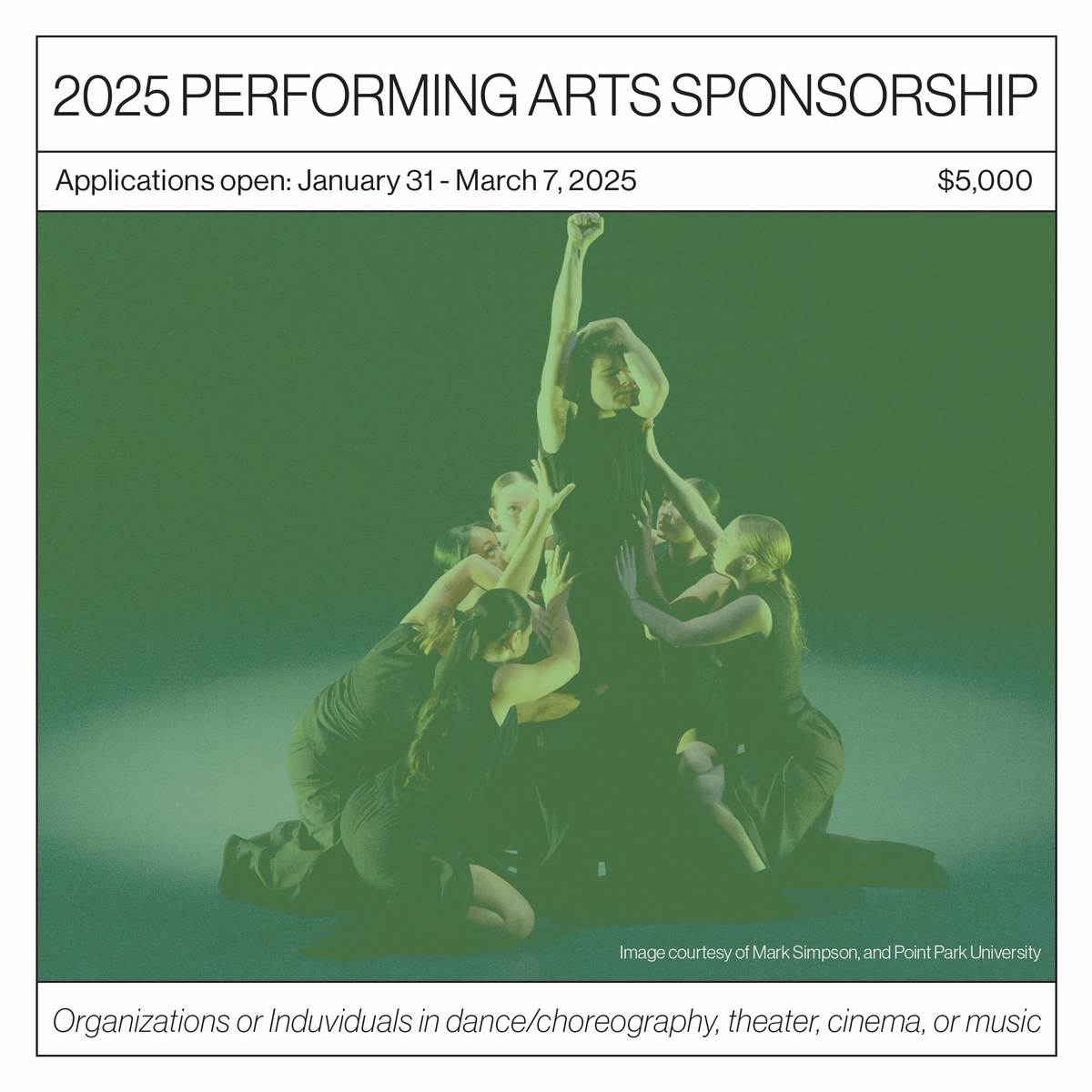 2025 Performing Arts Sponsorship — Tomayko Foundation
