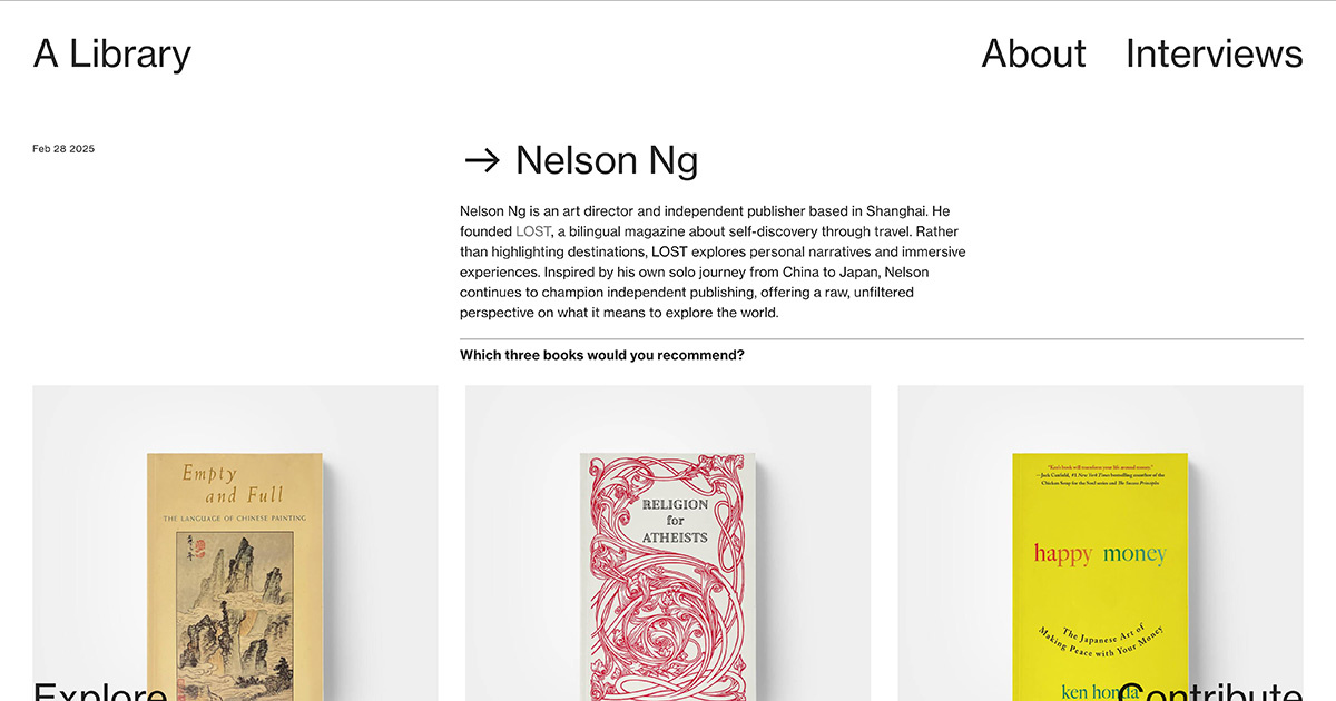 Nelson Ng — A Library | @madebyanonymous
