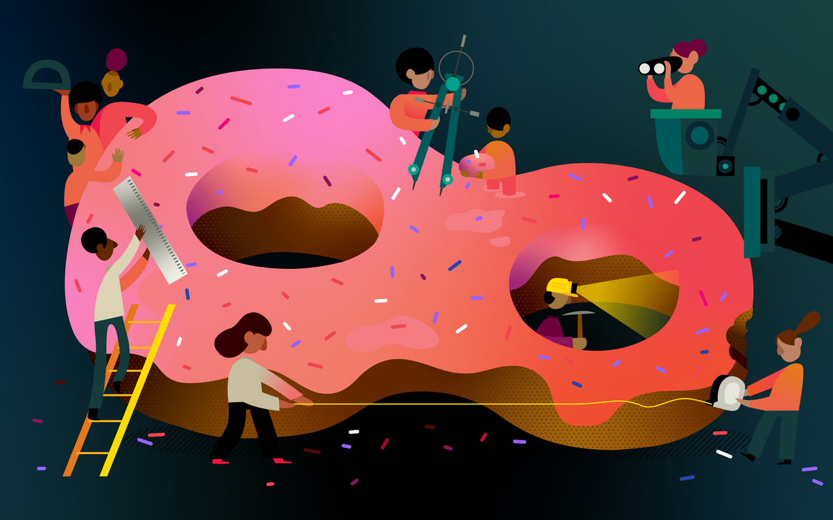 quanta magazine / double donut — alex eben meyer / illustration