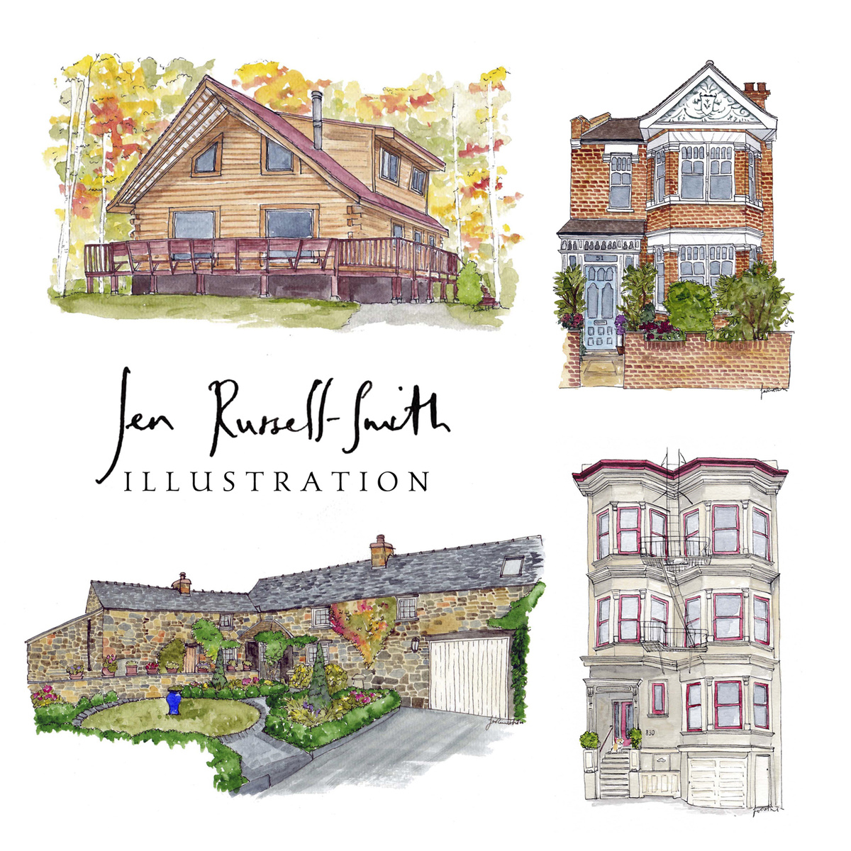 Jen Russell-Smith specializes in HOME PORTRAITS — Illustrators For Hire