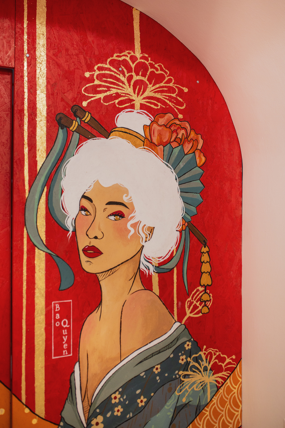 Red Geisha Mural — Bao Quyen