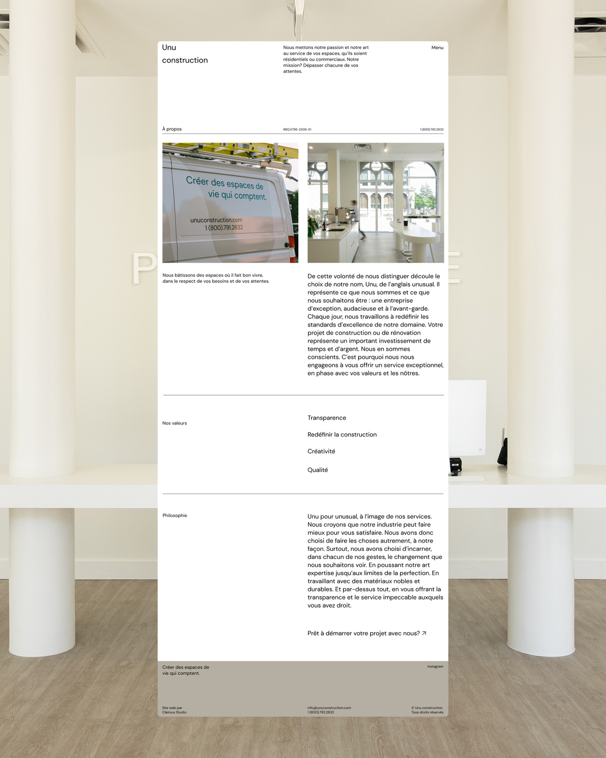 Unu construction - Web — Clairoux studio