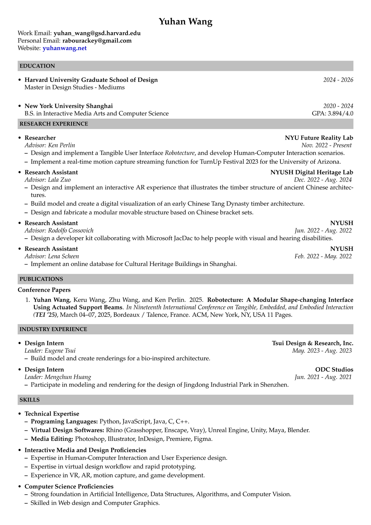 About — Yuhan Wang