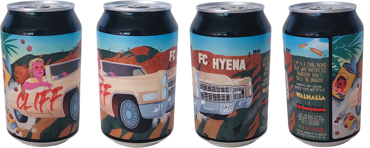 FC Hyena x Walhalla - Label design for 'Cliff' beer — geesvoorhees.nl