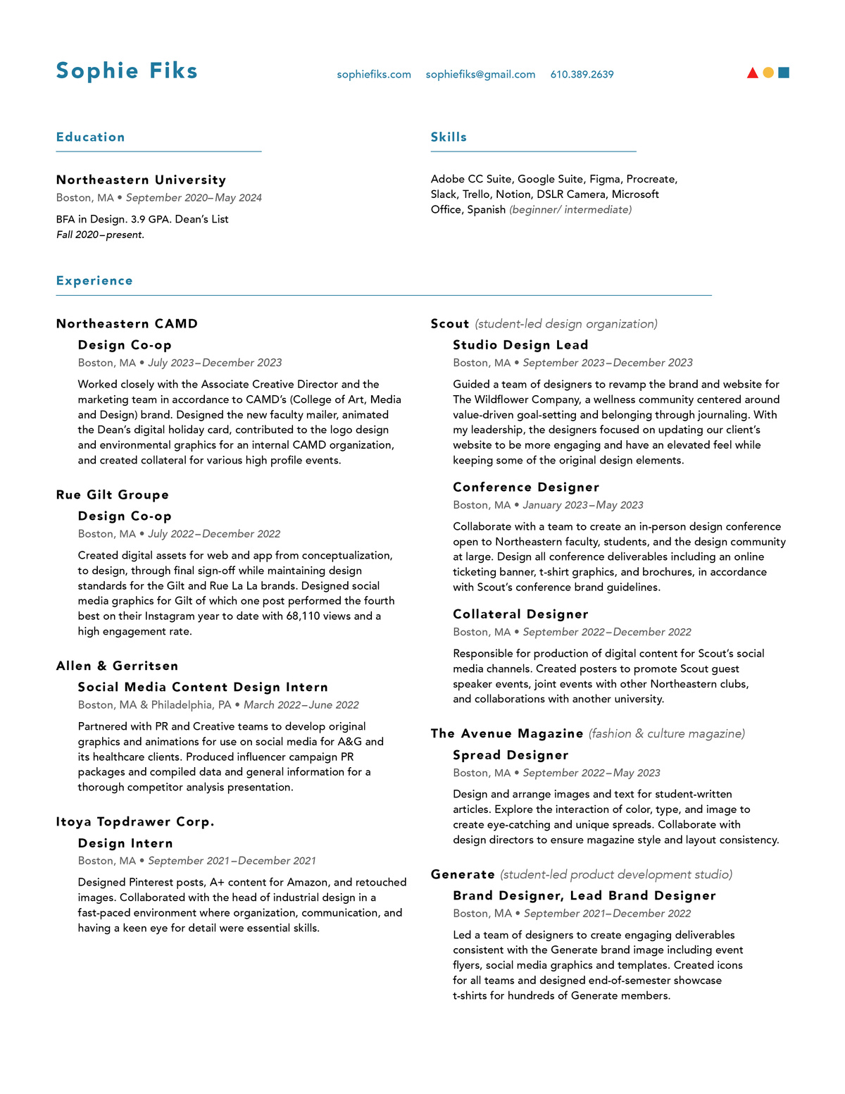 Resume Image — Sophie Fiks