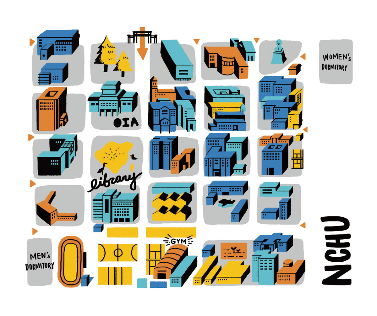 國立中興大學校園地圖 NCHU map — SHIH CHIA illustration