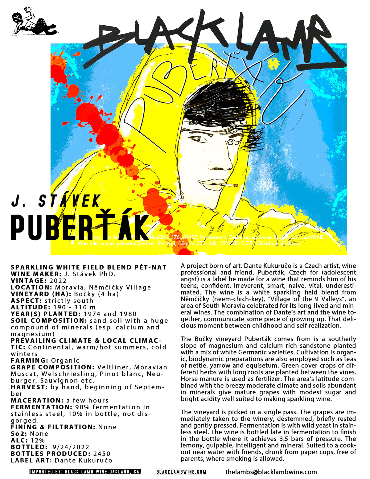 PUBERŤÁK — black lamb wine - importer of wine exotica