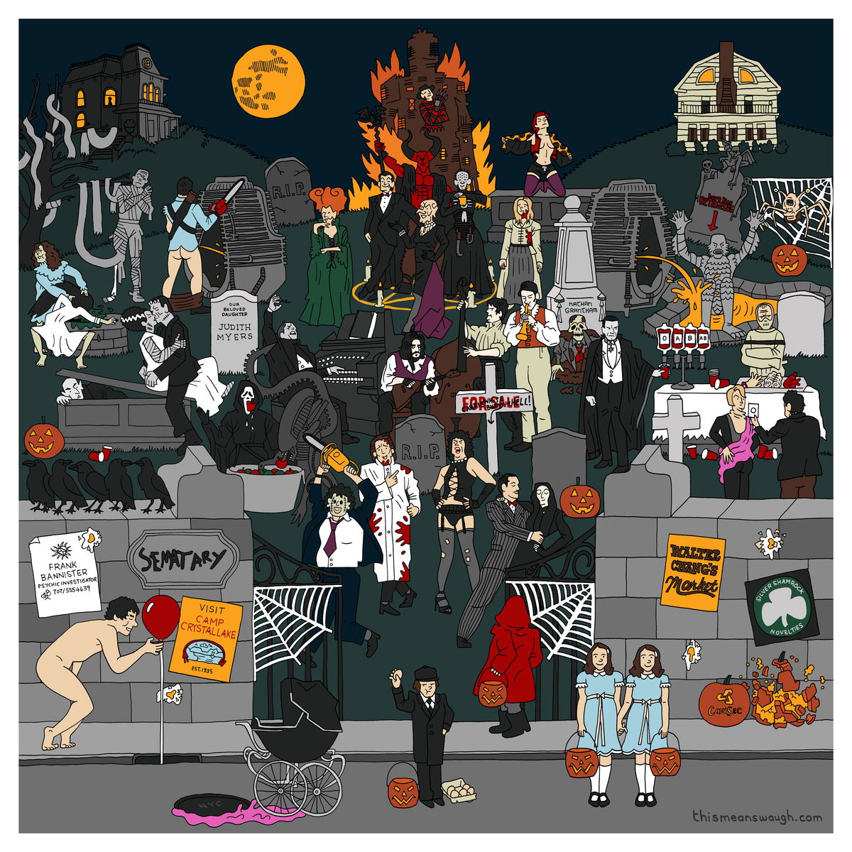 50 HALLOWEEN FILMS PICTURE PUZZLE — THIS MEANS WAUGH