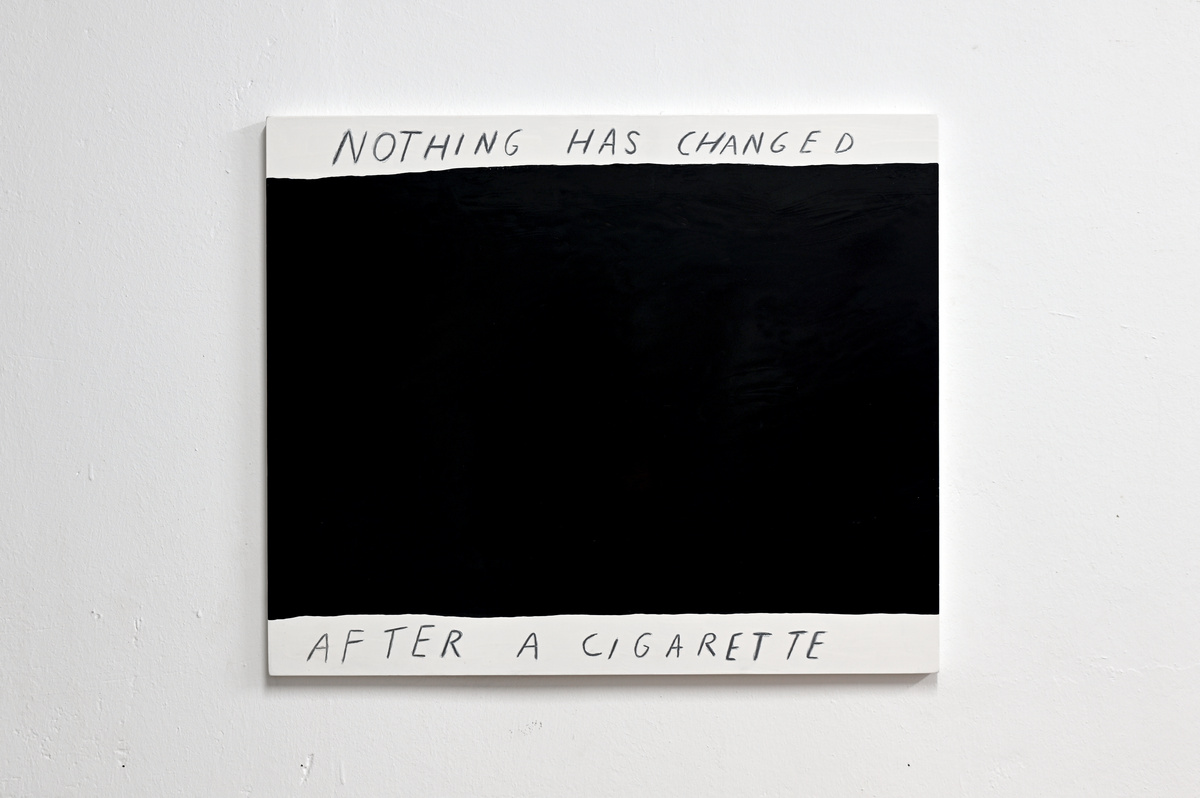 black and white paintings with text — ieva jakušonoka