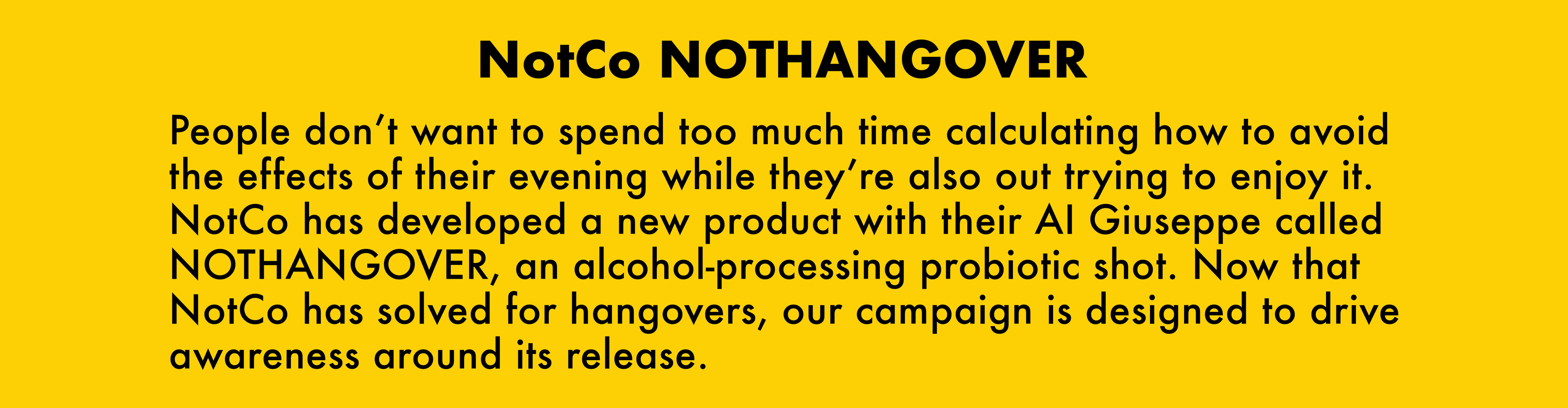 NotCo NOTHANGOVER — Spencer Gauthier Portfolio