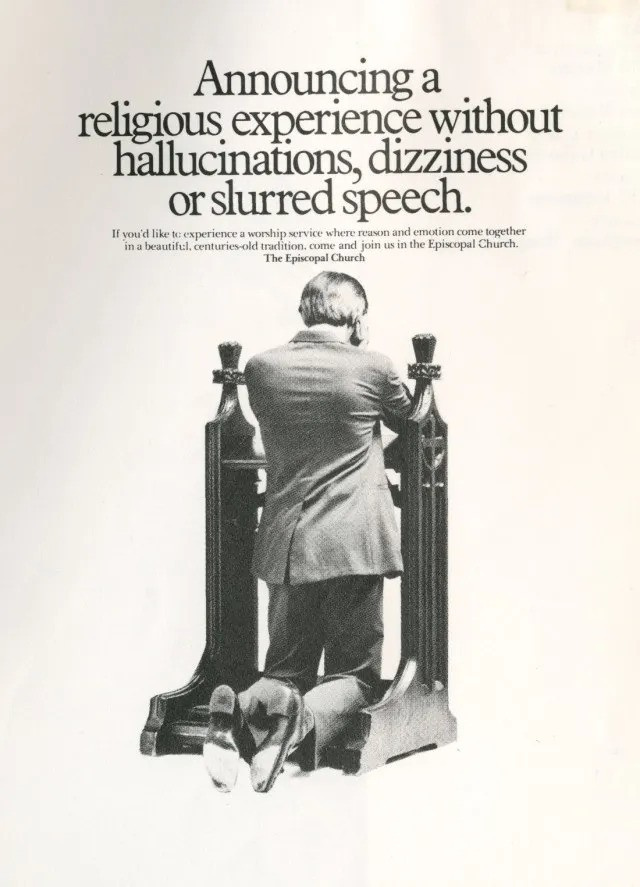 1986 Episcopelian Church print ad -Announcing a religious experience ...