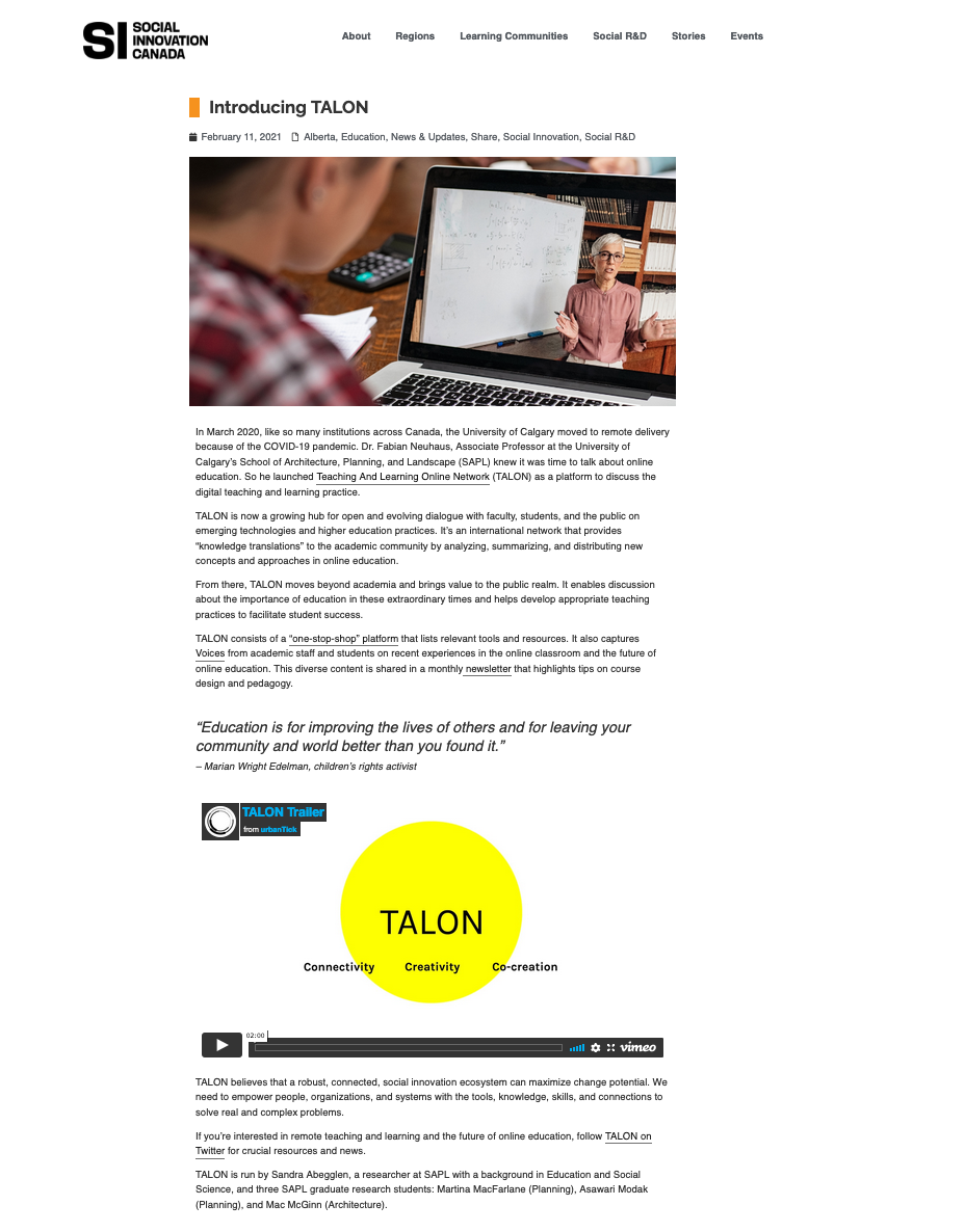 Media & Events: Collaboration in Higher Education — TALON teaching and ...